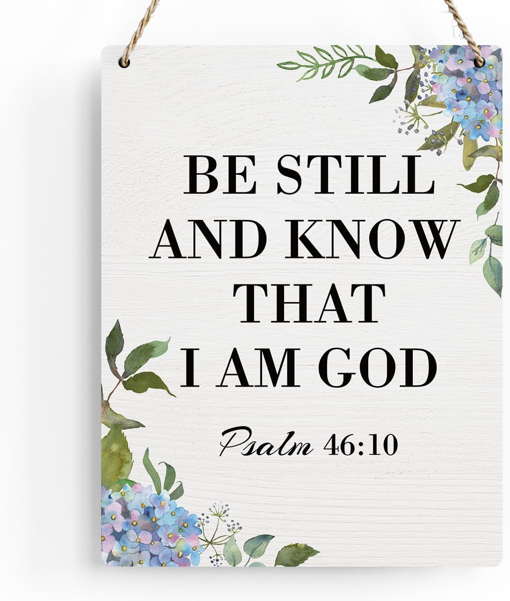 Wood Sign 8x10 Inch Motivational Scripture Wall Art Bible Verses Psalm ...