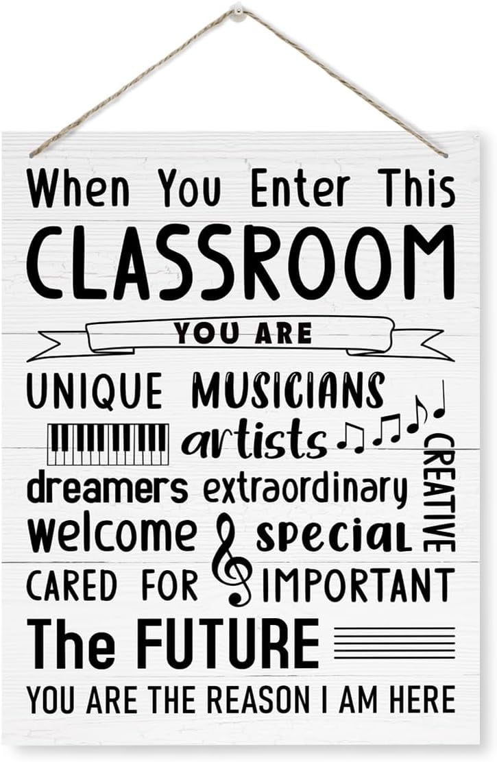 Wood Sign 8x10 Inch Musical Classroom Decor When You Enter This ...