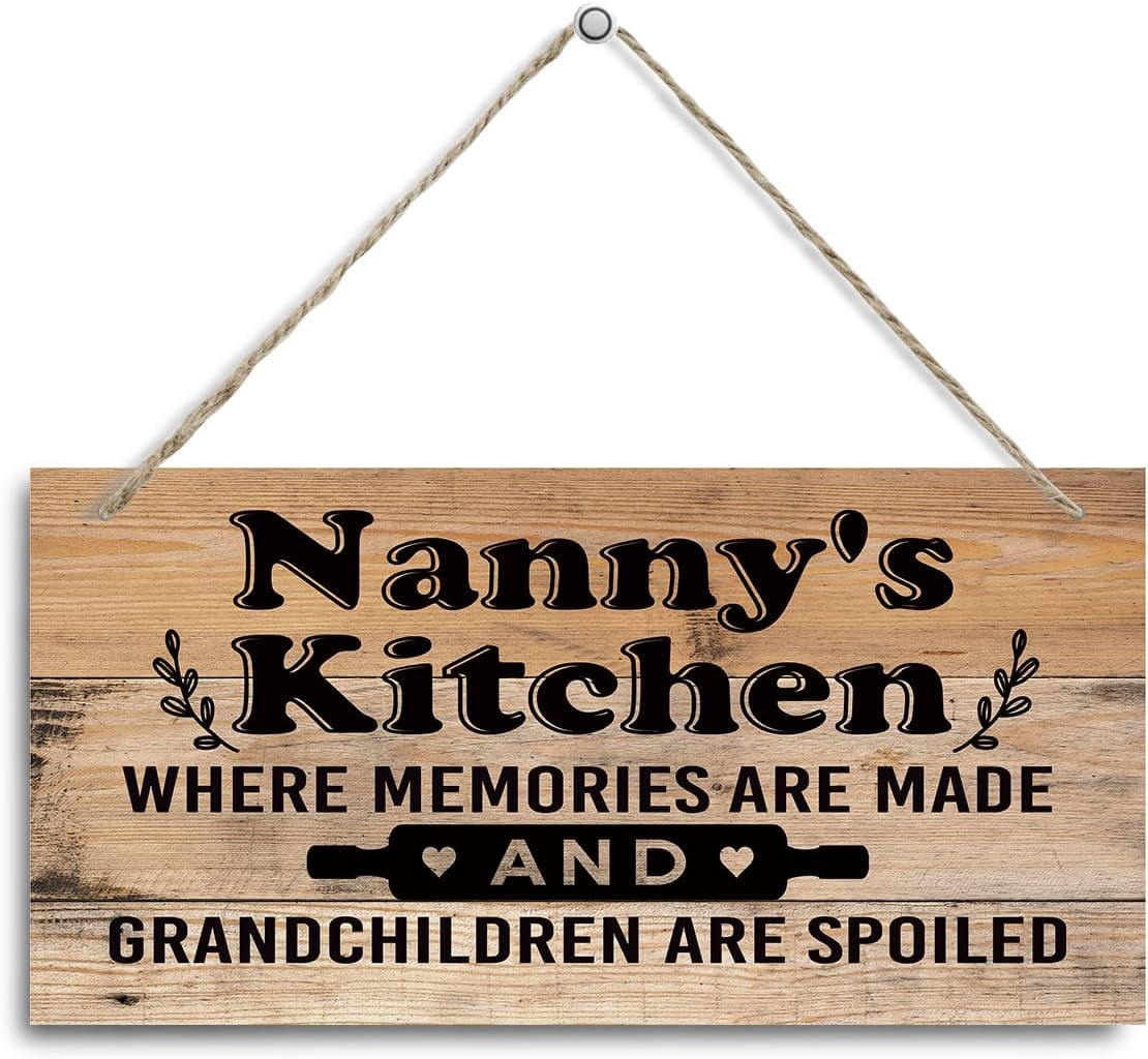Wood Sign 5x10 Inch Nanny'S Kitchen Sign Where Memories Are Made And ...