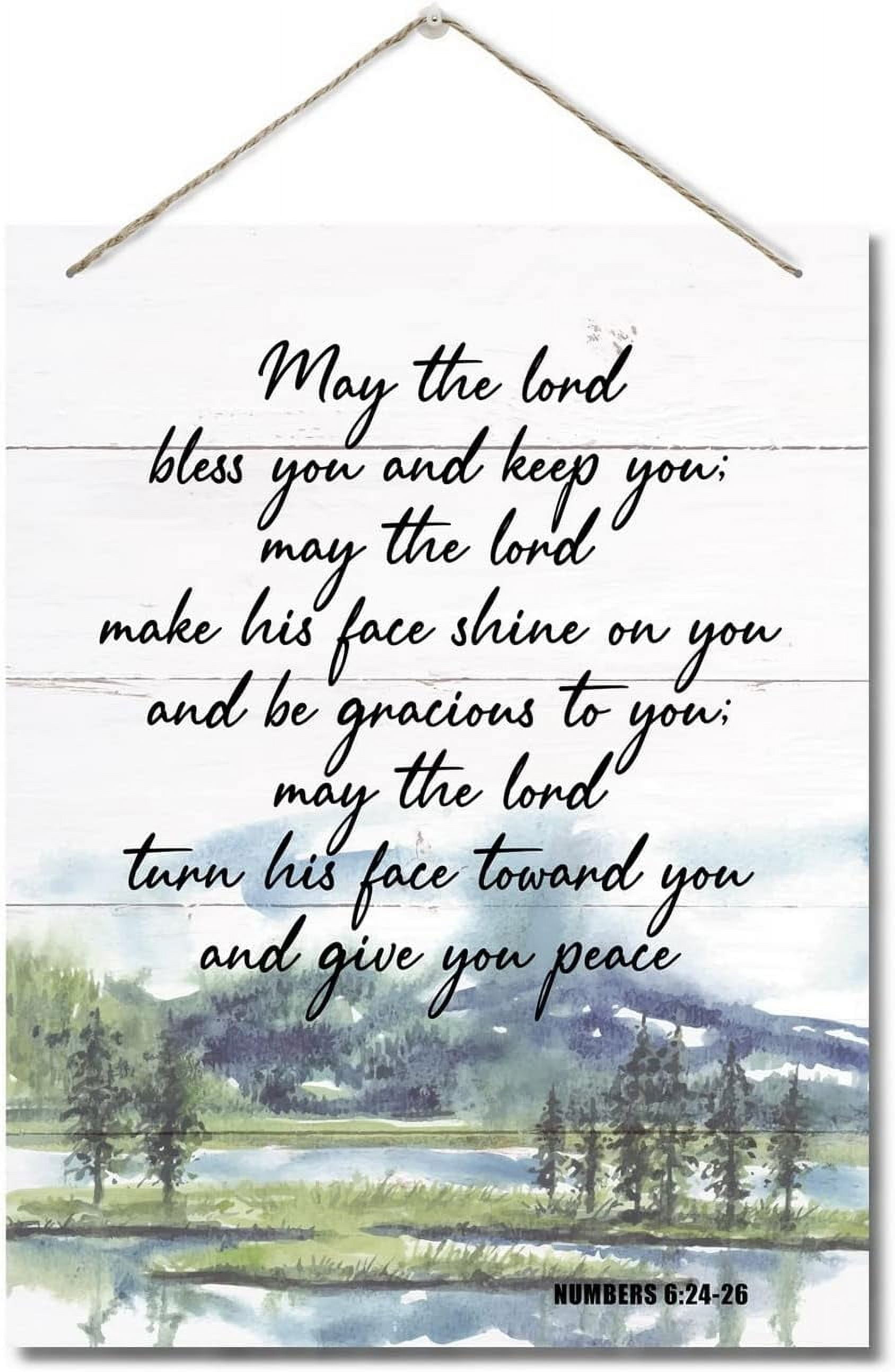 Wood Sign 8x10 Inch Numbers 624 26 Decor Sign May The Lord Bless You ...