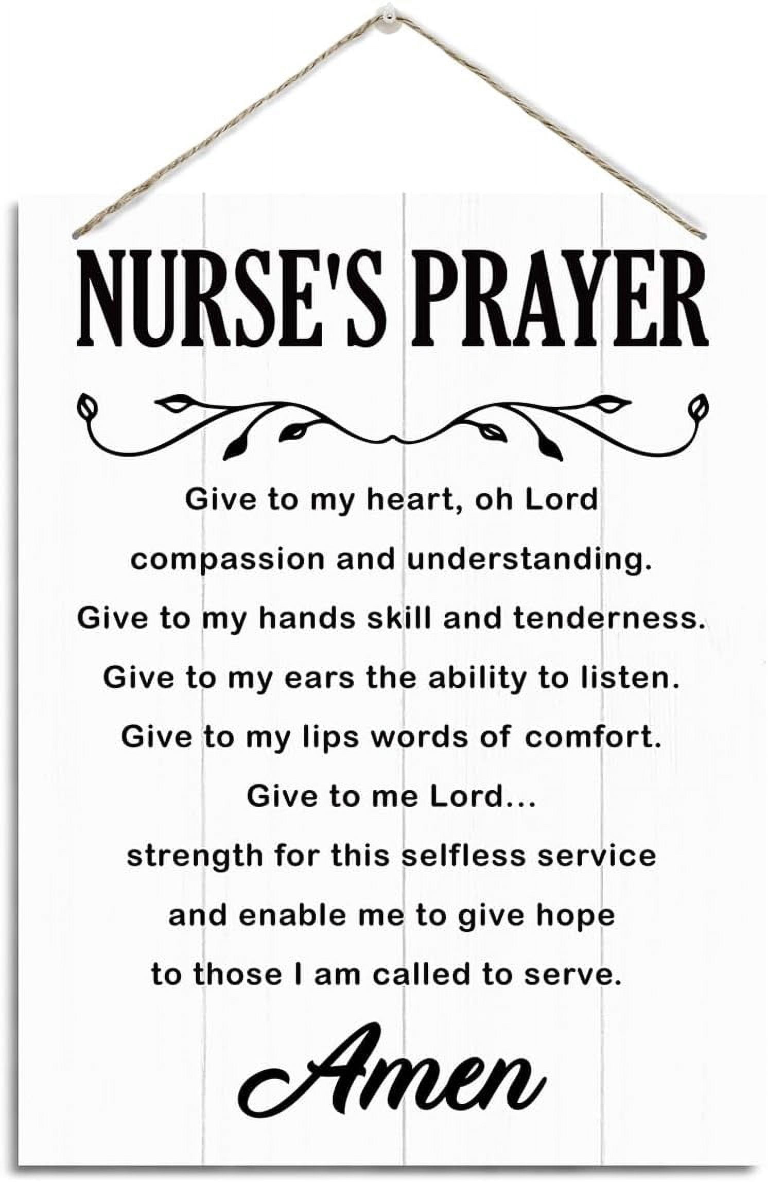 Wood Sign 8x10 Inch Nurse'S Prayer Sign Hanging Wood Plaque Sign Nurse ...