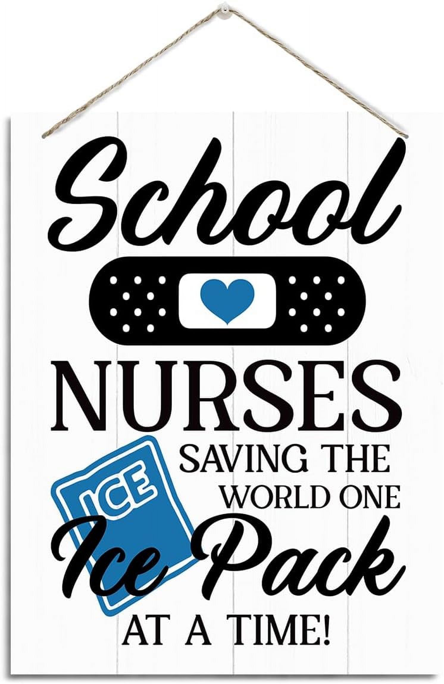 Wood Sign 8x10 Inch Nurse School Nurse Sign Hanging Wood Plaque Sign ...