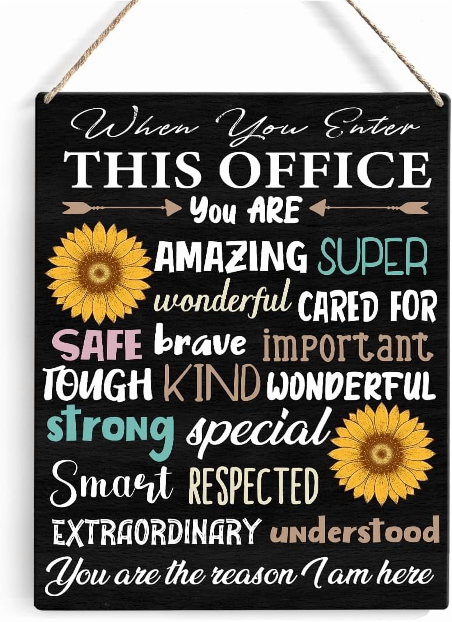 Wood Sign 8x10 Inch Office Decorations Sunflower Decor Quote Sunflower ...