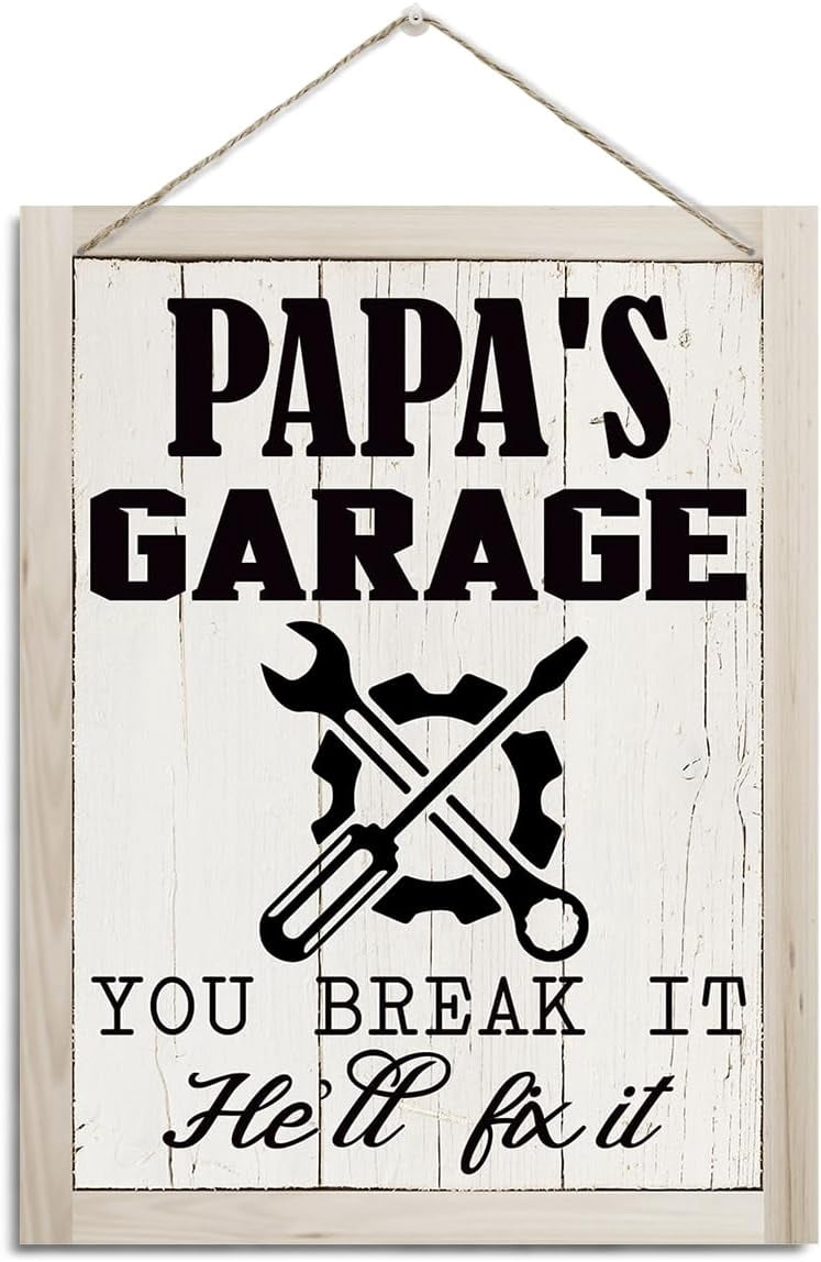 Wood Sign 8x10 Inch Papa Gifts Papa Sign Rustic Hanging Wood Plaque ...