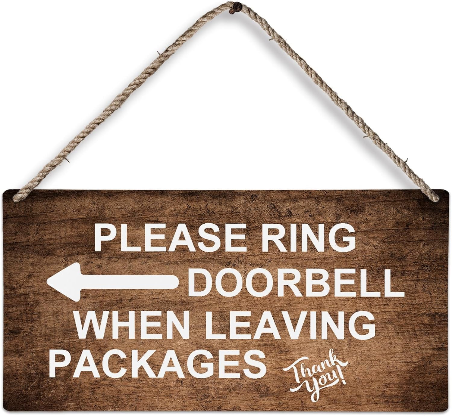 Wood Sign 5x10 Inch Please Ring Doorbell Sign Wood Plaque Sign Ring
