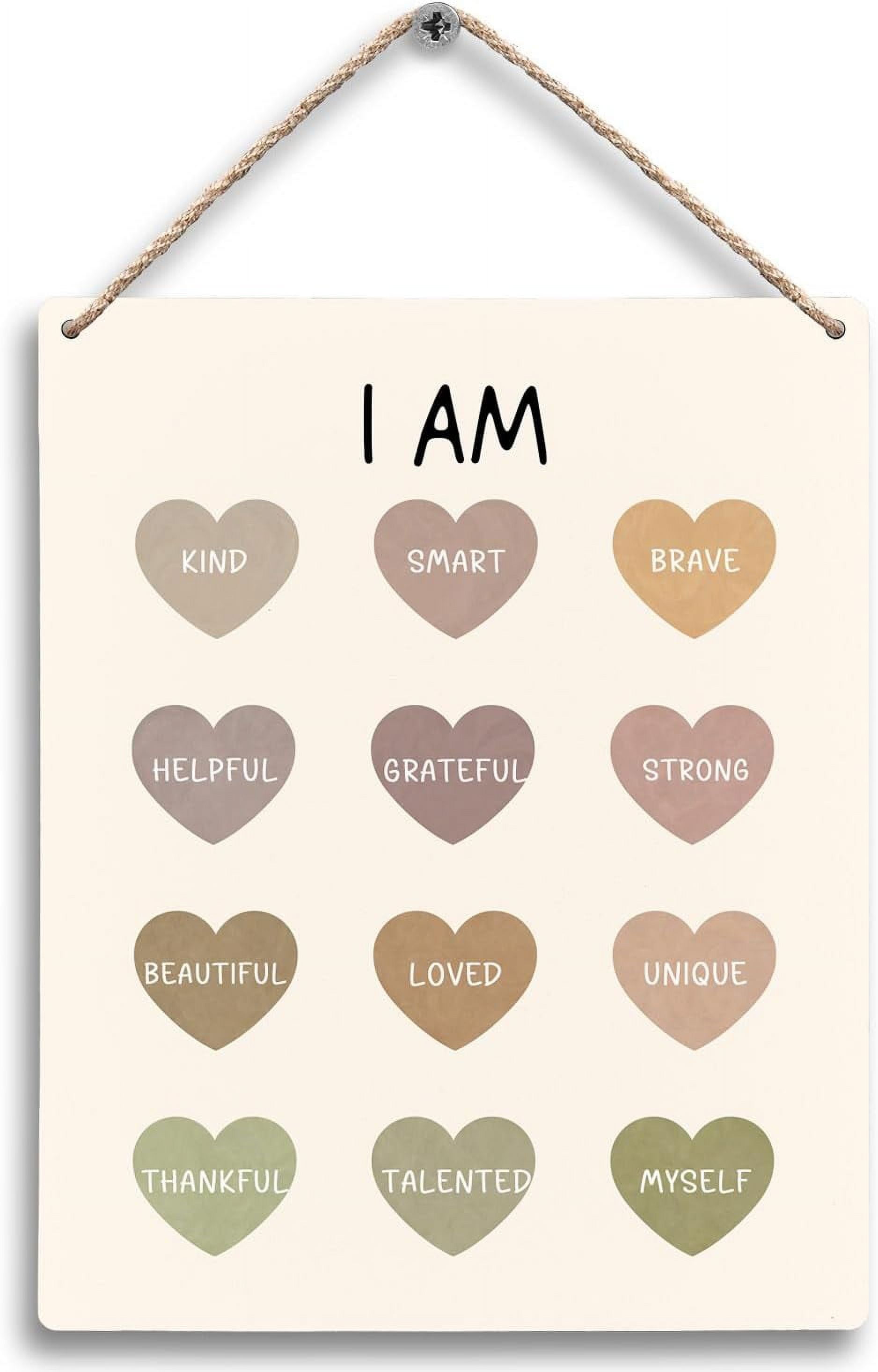 Wood Sign 8x10 Inch Positive Affirmations Wall Decor Hanging Wooden ...