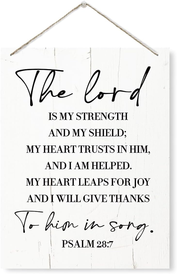 Wood Sign 8x10 Inch Religious Decor Sign The Lord Is My Strength And My ...