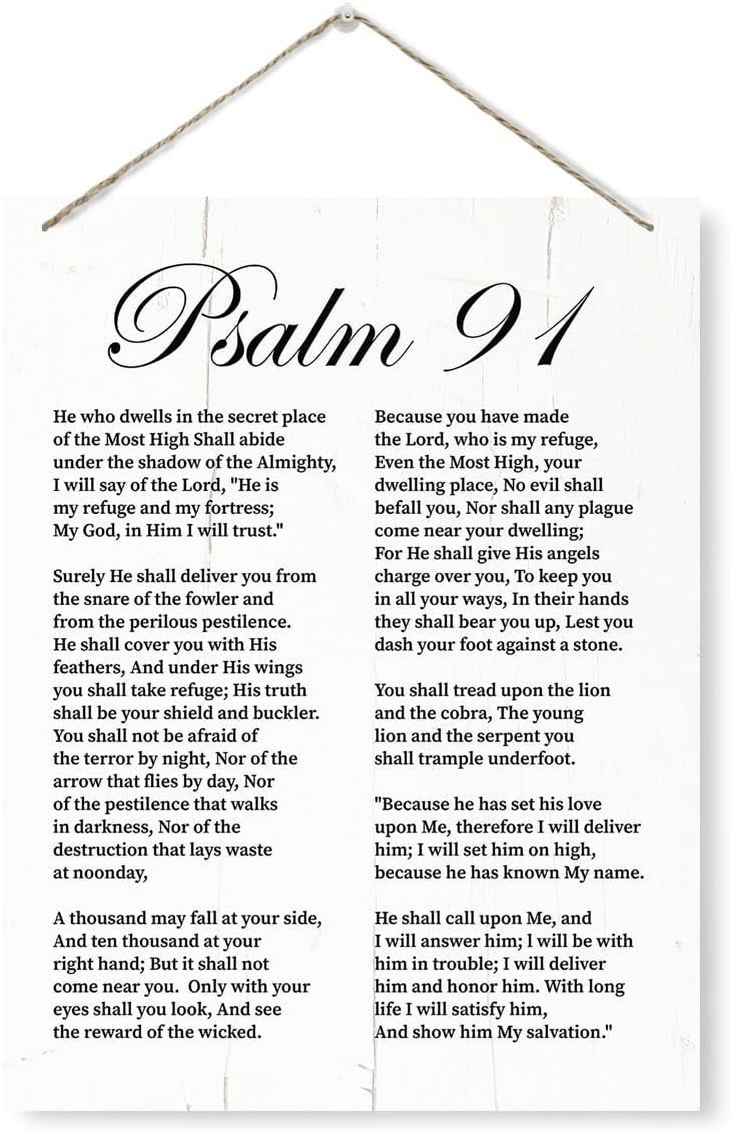 Wood Sign 8x10 Inch Religious Decor Sign Psalm 91 Sign Rustic Wooden ...