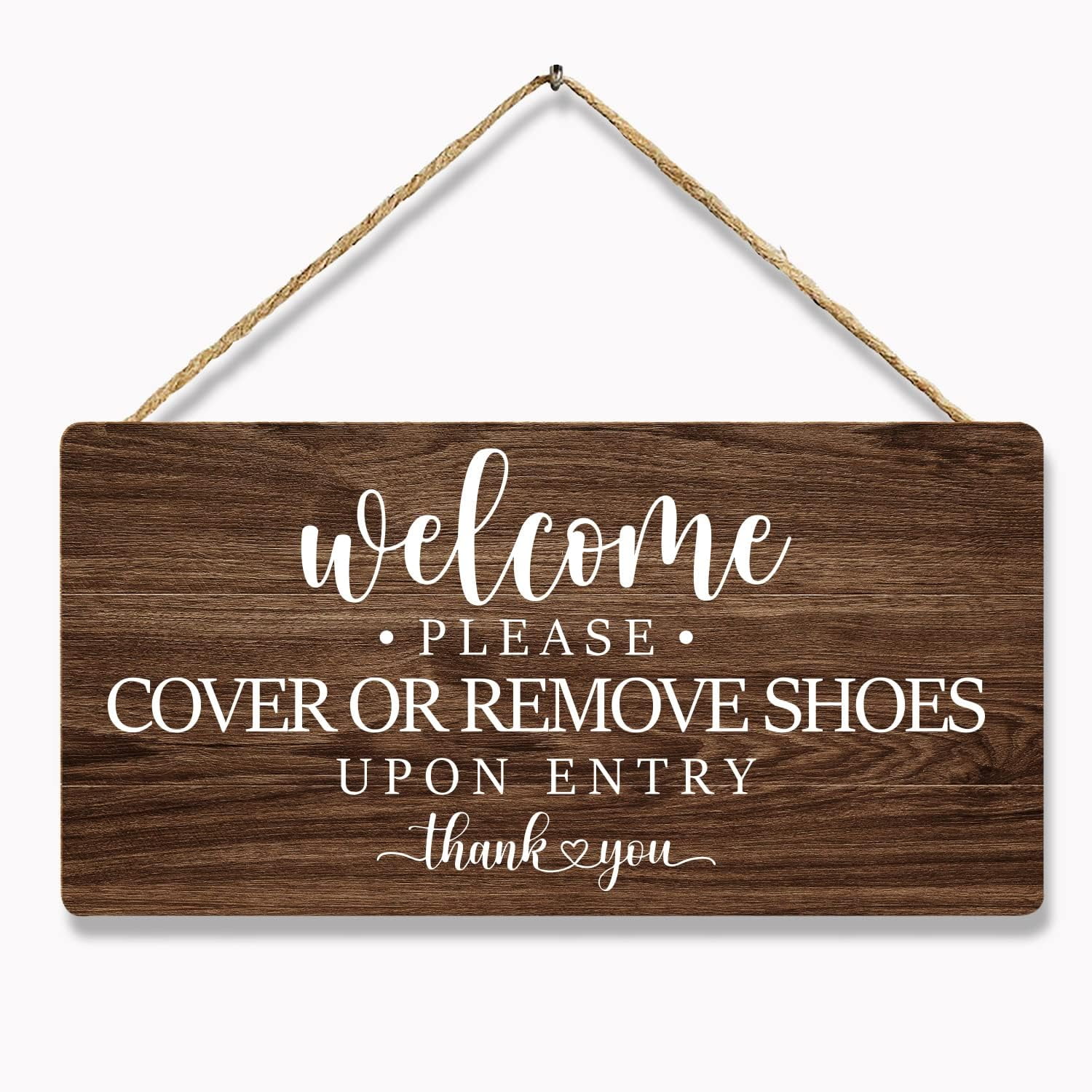 Wood Sign 5x10 Inch Remove Or Cover Shoes Rustic Brown Wooden Wall ...