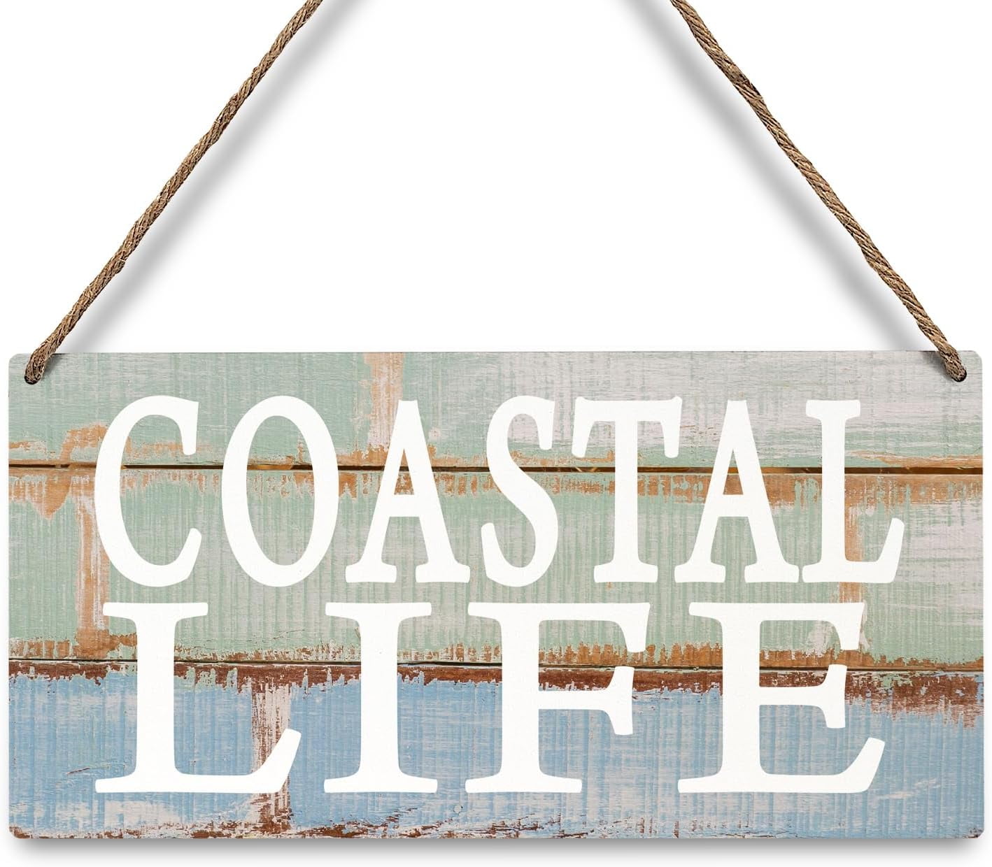 Wood Sign 5x10 Inch Rustic Beach Sign Wooden Hanging Wall Decor Vintage ...