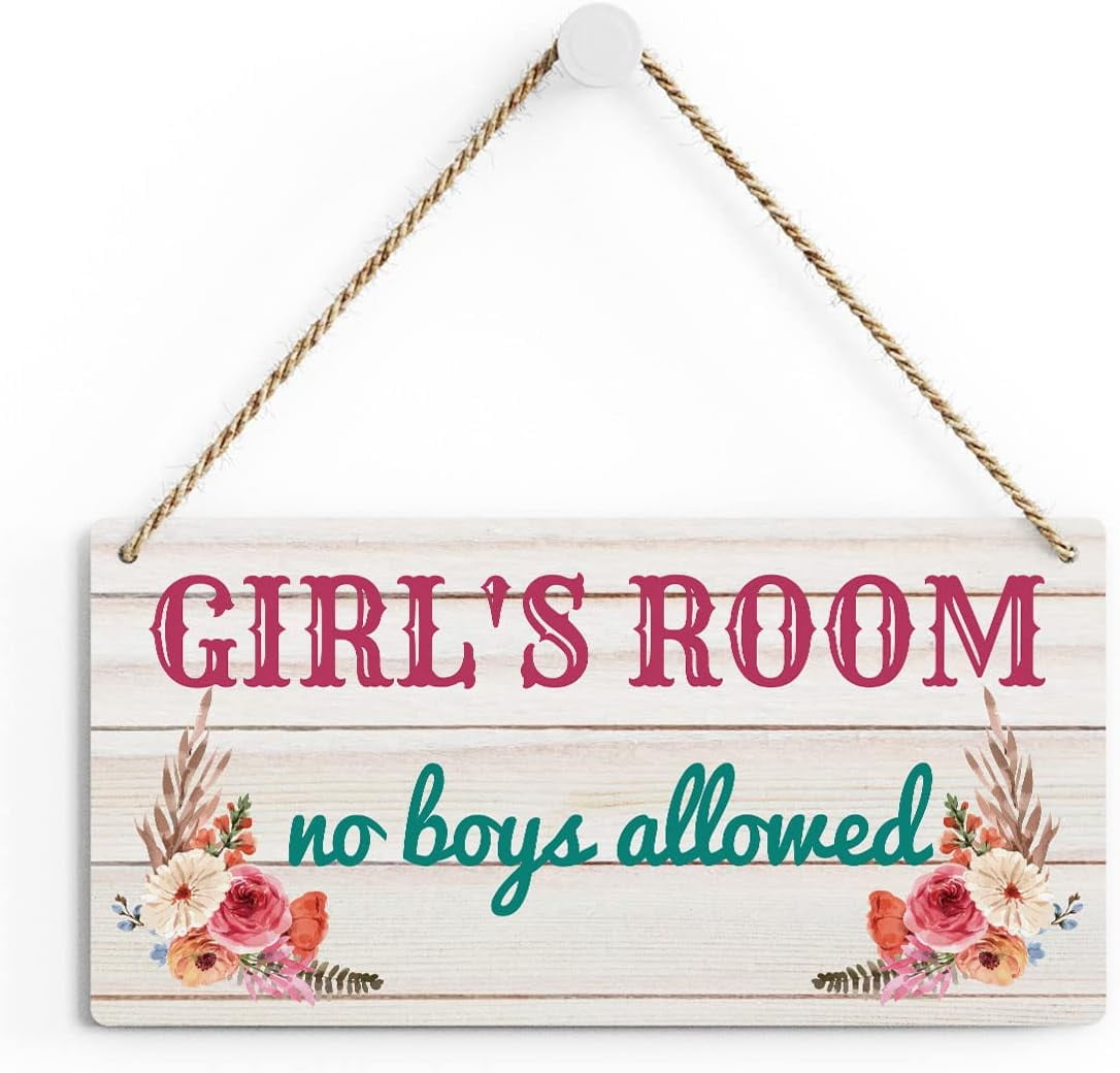 Wood Sign 5x10 Inch Rustic Girls Bedroom Wood Decor Sign Floral Girl'S ...