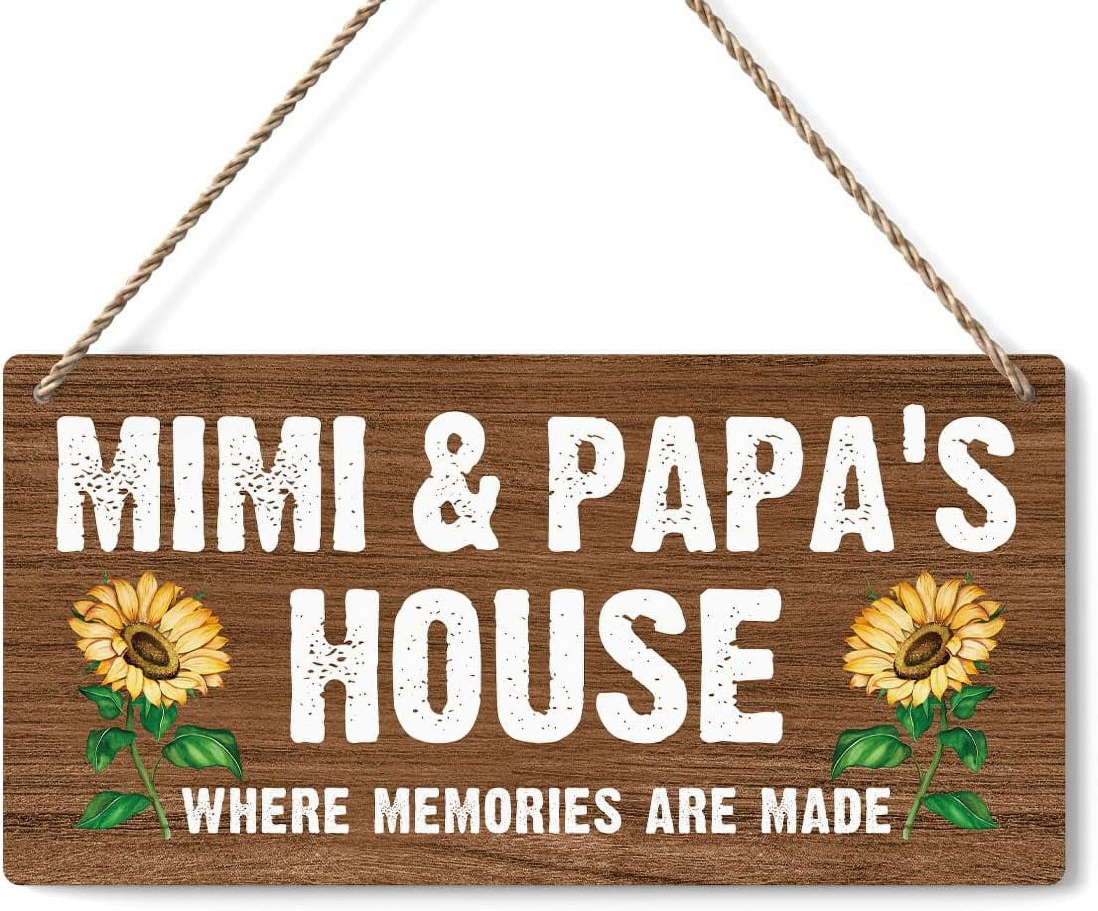 Wood Sign 5x10 Inch Rustic Mimi And Papa'S House Wooden Sign Decor ...