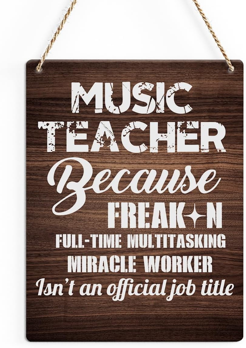 Wood Sign 8x10 Inch Rustic Music Teacher Wood Decor Sign Music Teacher ...