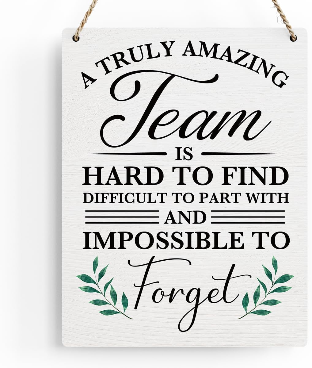 Wood Sign 8x10 Inch Rustic Office Team Wall Art Hanging Sign ...