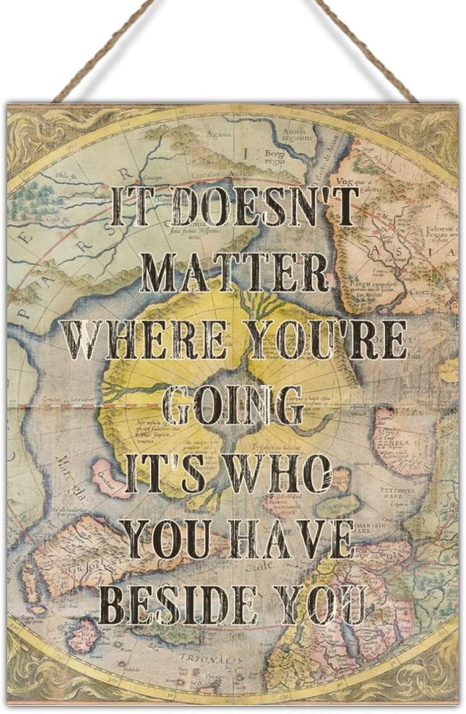 Wood Sign 8x10 Inch Rustic Sign It Doesn'T Matter Where You'Re Going ...