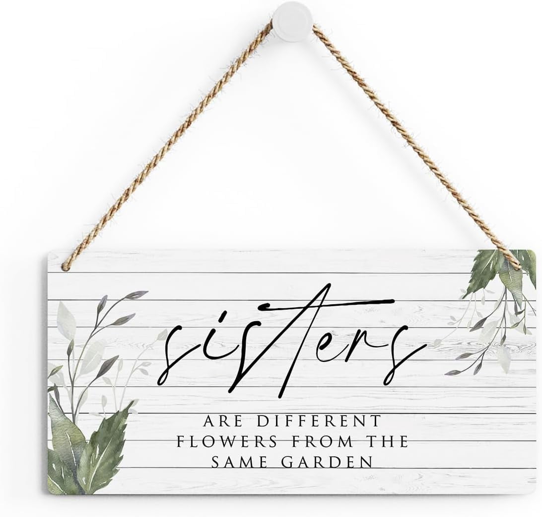 Wood Sign 5x10 Inch Rustic Sister Quote Wood Decor Sign Sisters Are ...