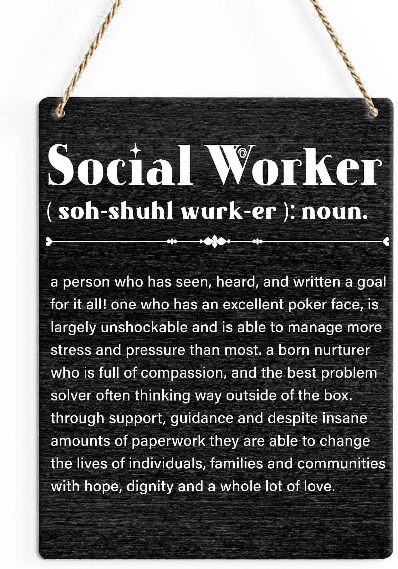 Wood Sign 8x10 Inch Rustic Social Worker Definition Wood Decor Sign ...