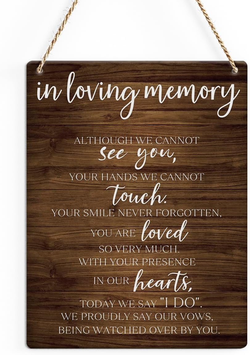 Wood Sign 8x10 Inch Rustic Sympathy Quote Wedding Wood Decor Sign ...