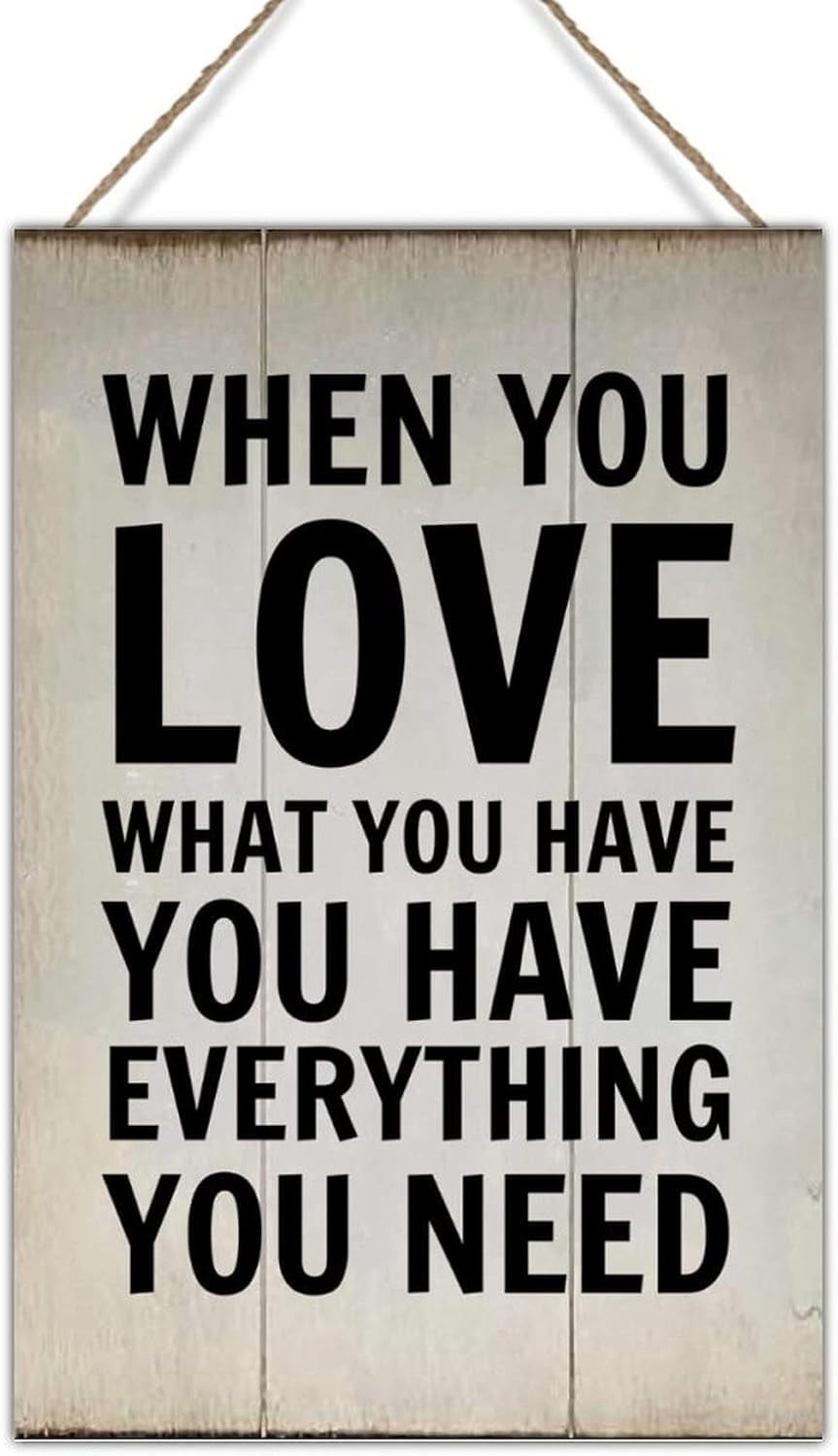 Wood Sign 8x10 Inch Rustic Wood Sign Wall Decor When You Love What You ...