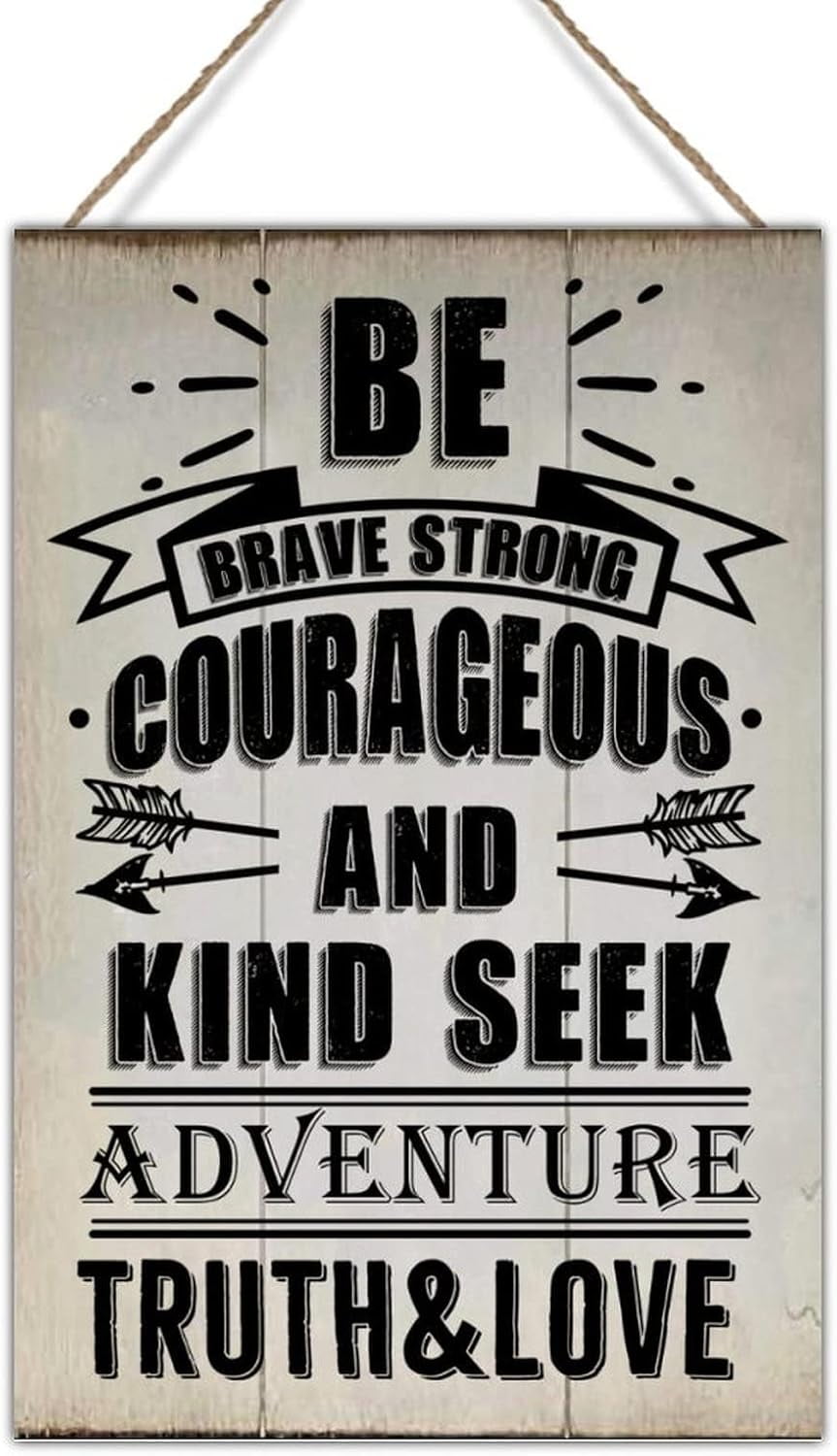 Wood Sign 8x10 Inch Rustic Wood Wall Art Plaque Motivational Quotes ...