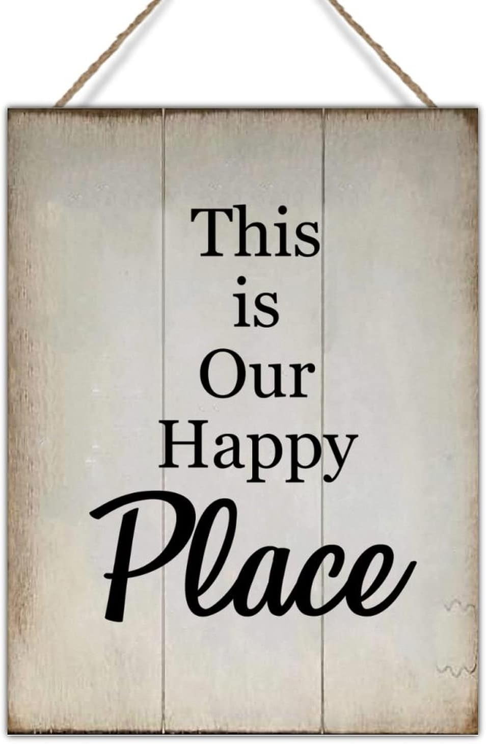 Wood Sign 8x10 Inch Rustic Wooden Sign Plaque This Is Our Happy Place ...