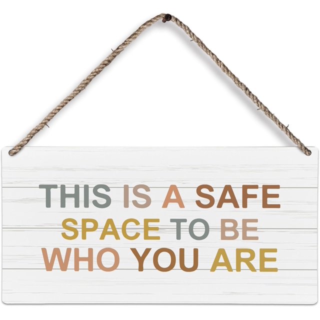 Wood Sign 5x10 Inch Safe Space Sign Inspirational Wood Plaque Sign Safe ...