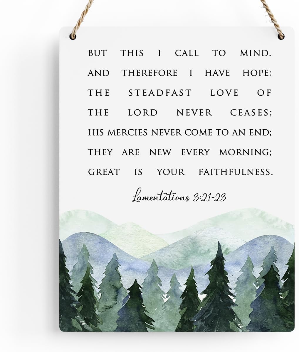 Wood Sign 8x10 Inch Scripture Wall Art Bible Verses Lamentations 321 23 ...