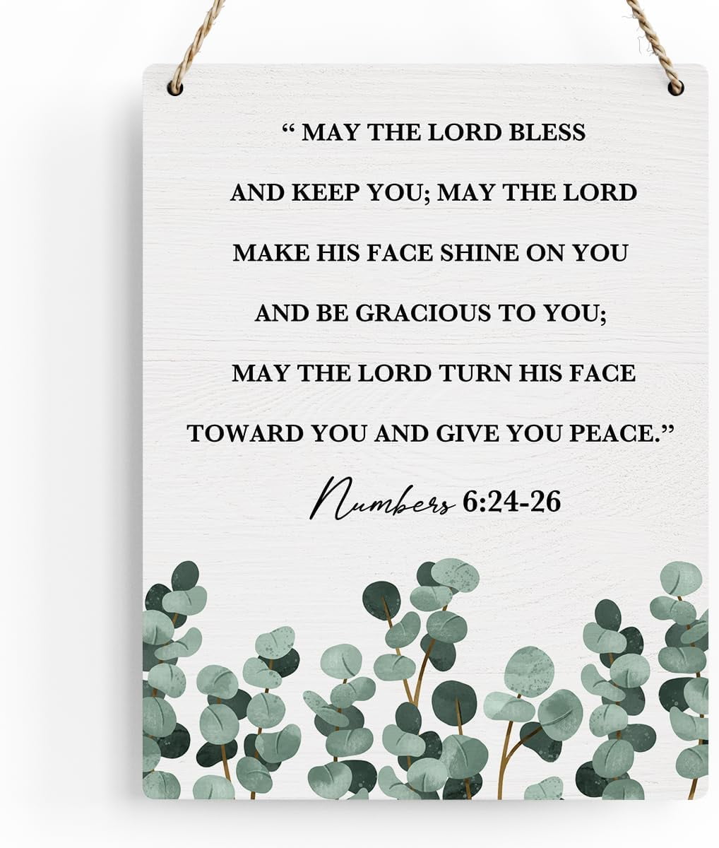 Wood Sign 8x10 Inch Scripture Wall Art Bible Verses Numbers 624 26 Wall Decor Christian Decor ...