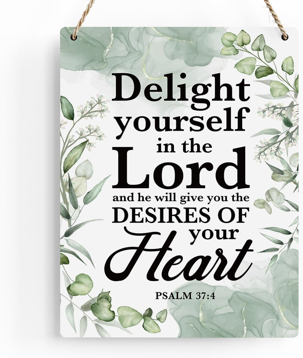 Wood Sign 8x10 Inch Scripture Wall Art Bible Verses Psalm 374 Wall ...