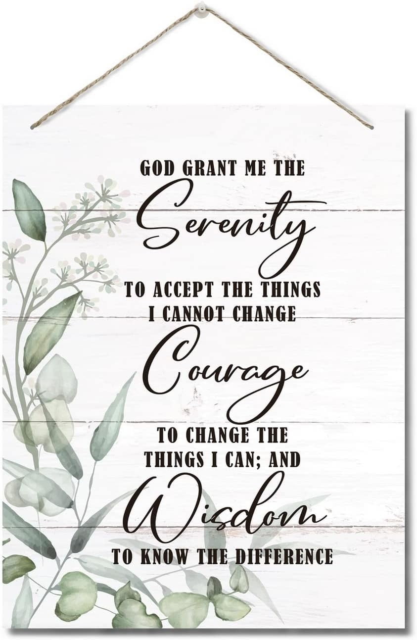 Wood Sign 8x10 Inch Serenity Prayer Quote Wall Art Decor Sign God Grant ...