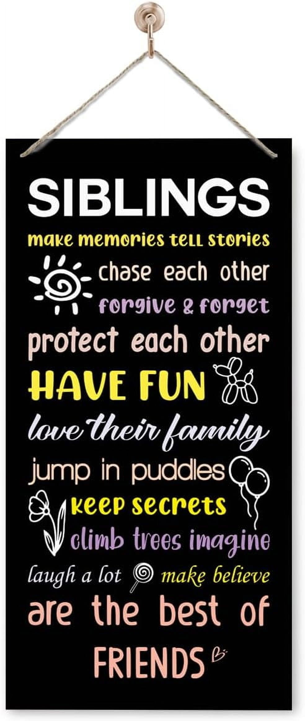 Wood Sign 8x10 Inch Siblings Sign Family Decor Decor Wooden Plaque Sign ...