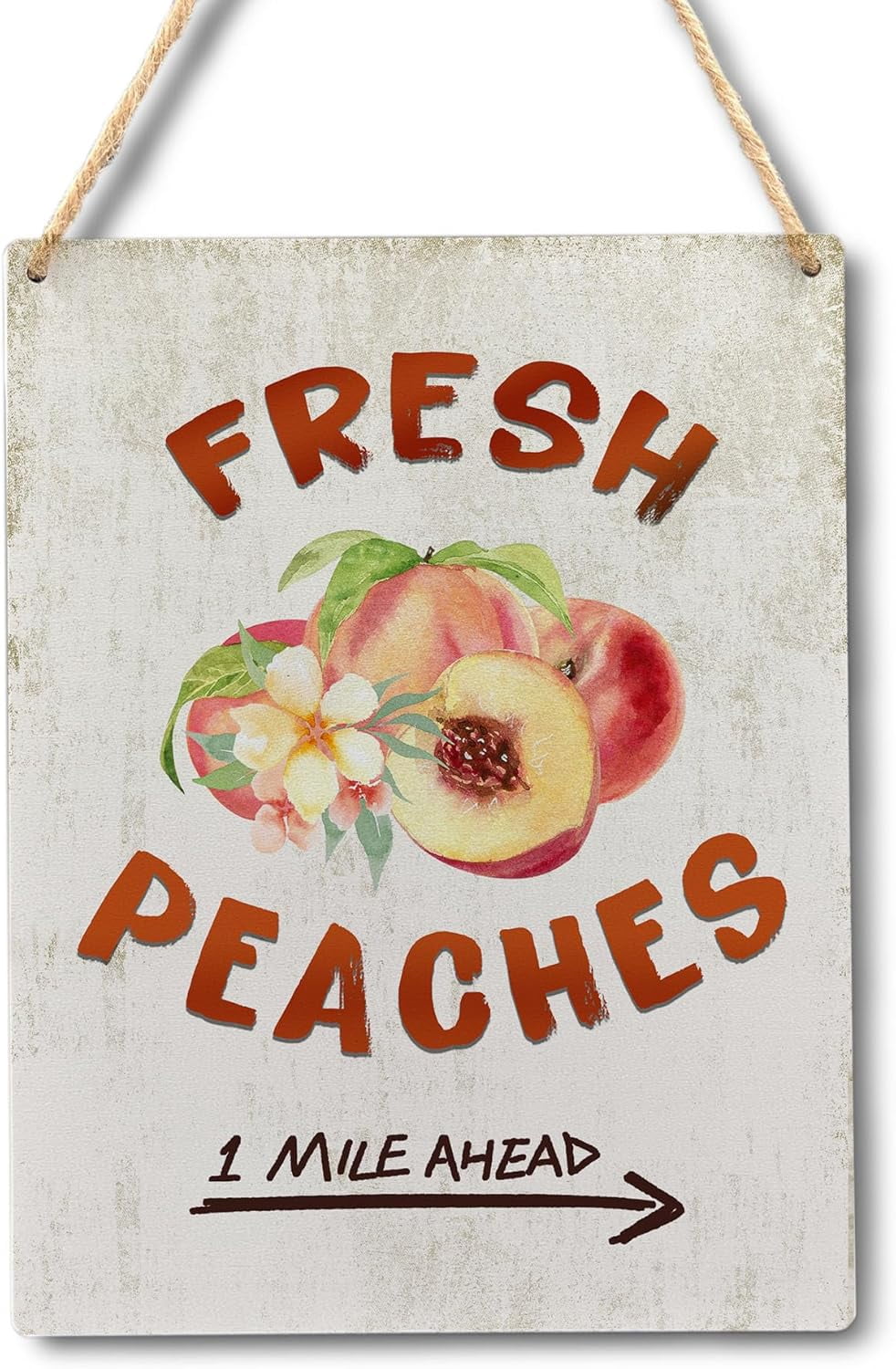 Wood Sign 8x10 Inch Summer Peach Decor Fresh Peaches Vintage Wood ...