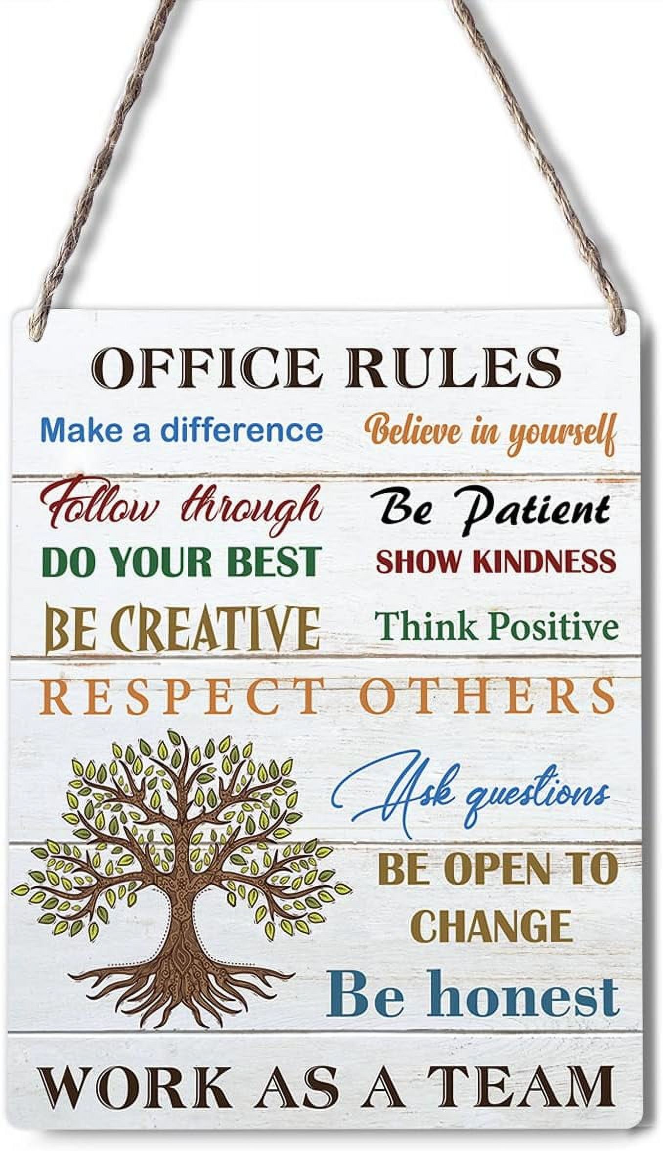 Wood Sign 8x10 Inch Teamwork Office Wood Signs Inspirational Office ...