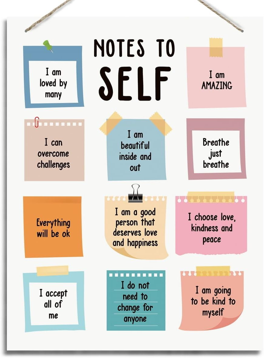 Wood Sign 8x10 Inch Therapy Office Decor Daily Affirmation Sign Self Care Sign Mindfulness Sign ...