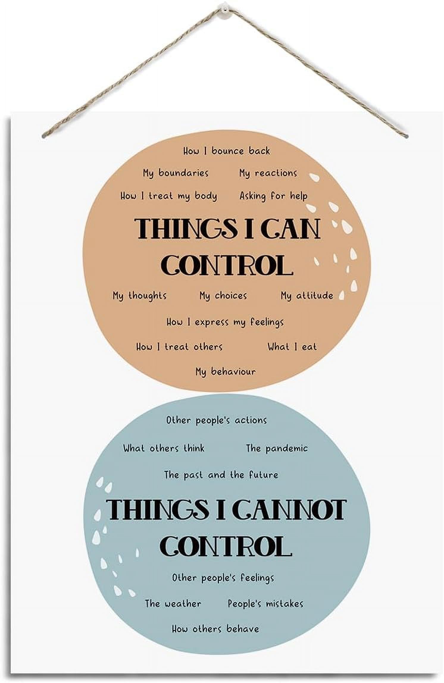 Wood Sign 8x10 Inch Things I Can Control And Cannot Control Sign Mental ...
