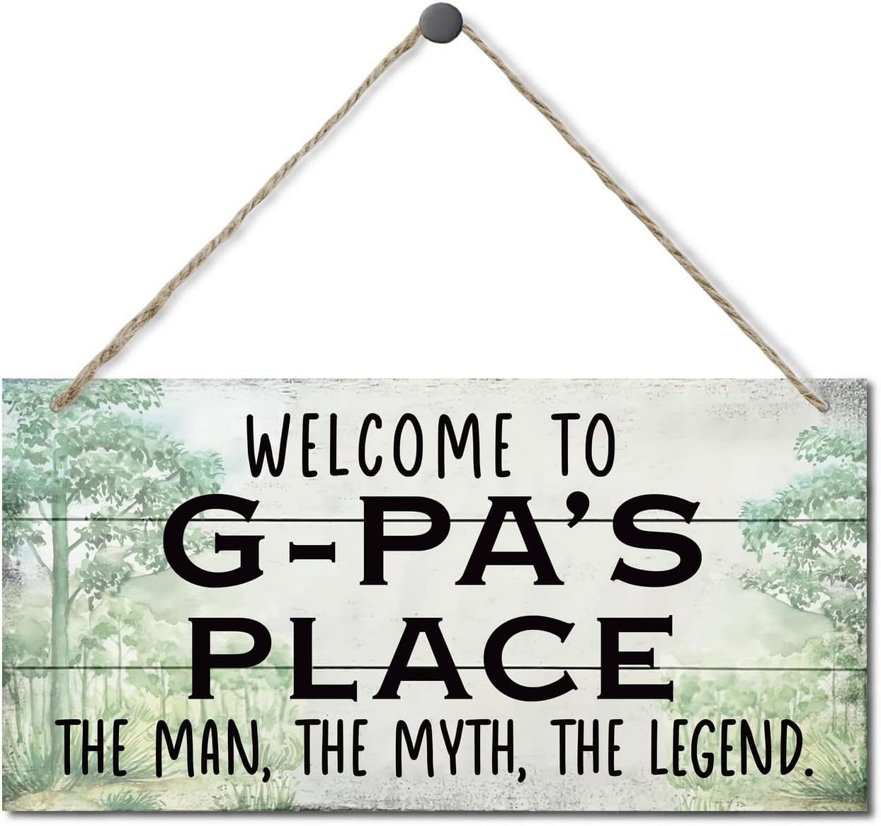Wood Sign 5x10 Inch Vintage Style Sign Welcome To G Pa'S Place The Man ...