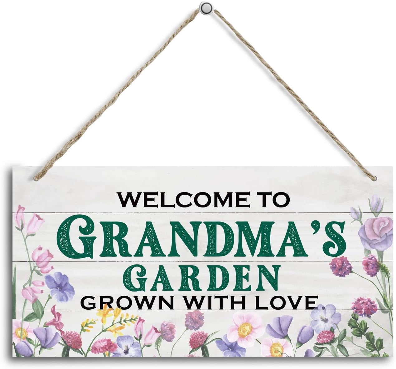 Wood Sign 5x10 Inch Vintage Style Welcome To Grandma'S Garden Grown ...