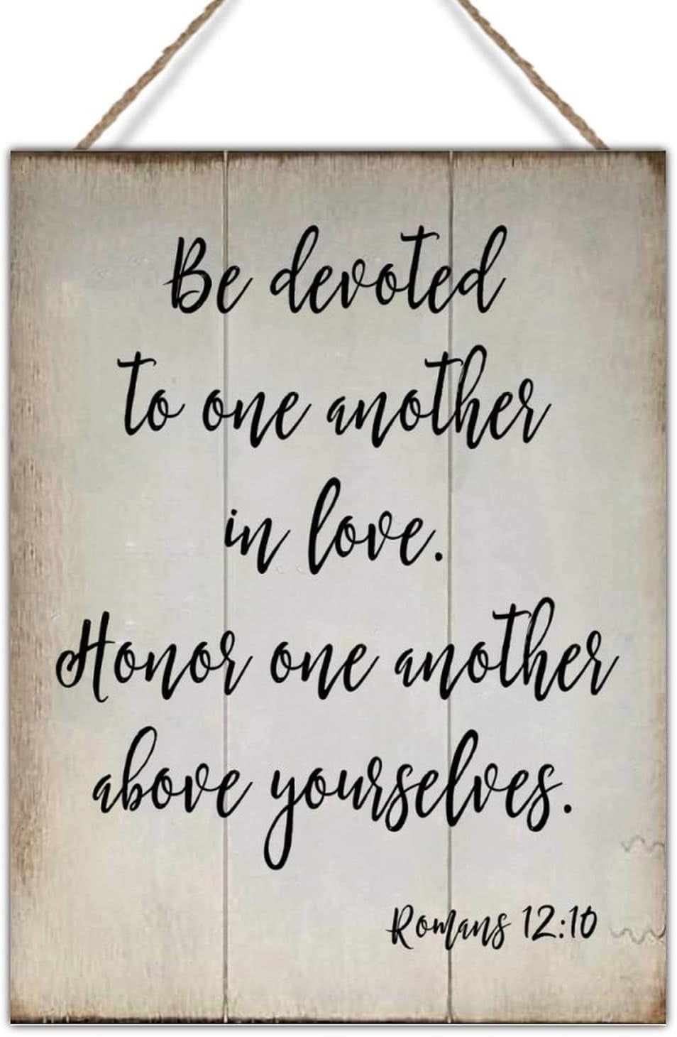 Wood Sign 8x10 Inch Vintage Wood Sign Be Devoted To One Another In Love ...