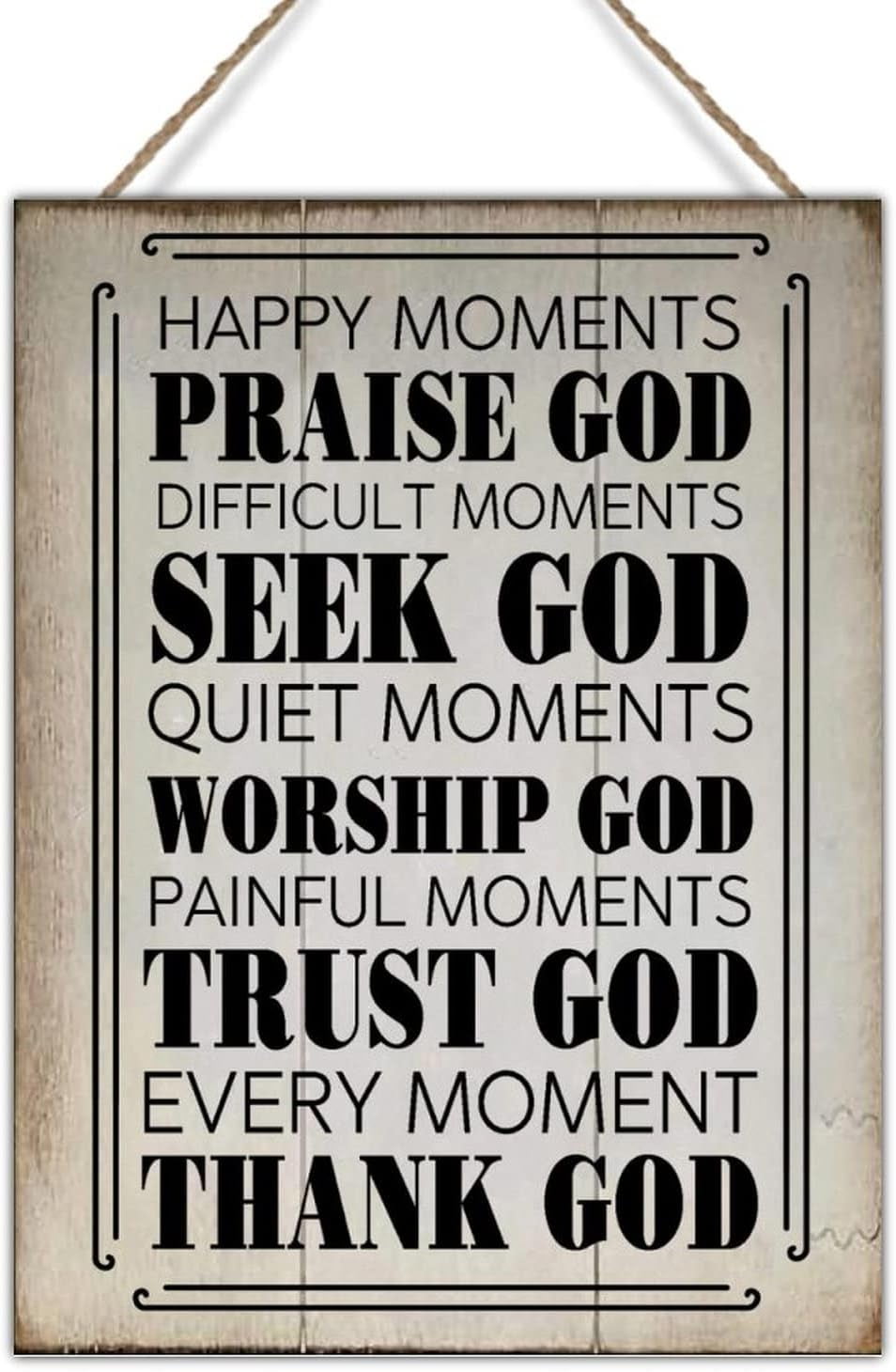 Wood Sign 8x10 Inch Vintage Wood Sign Happy Moments Praise God ...
