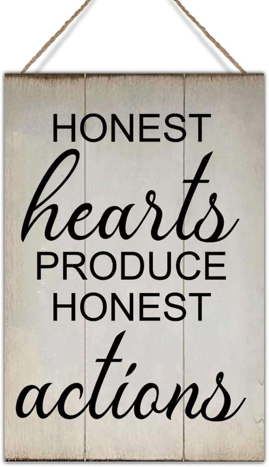 Wood Sign 8x10 Inch Vintage Wood Sign Honest Hearts Produce Honest ...