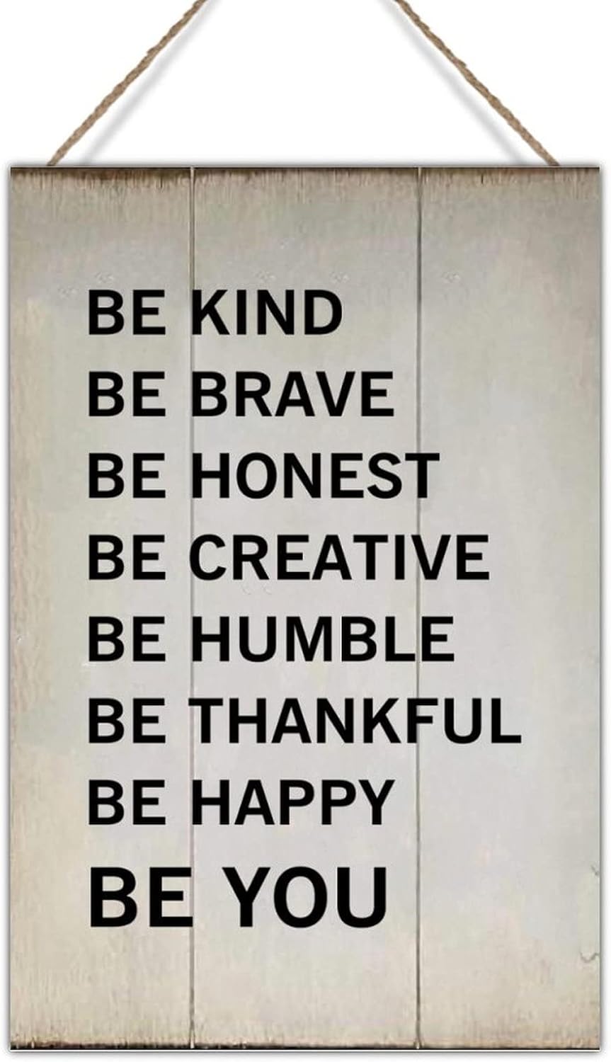 Wood Sign 8x10 Inch Vintage Wood Sign Be Kind Be Brave Be Honest Be ...