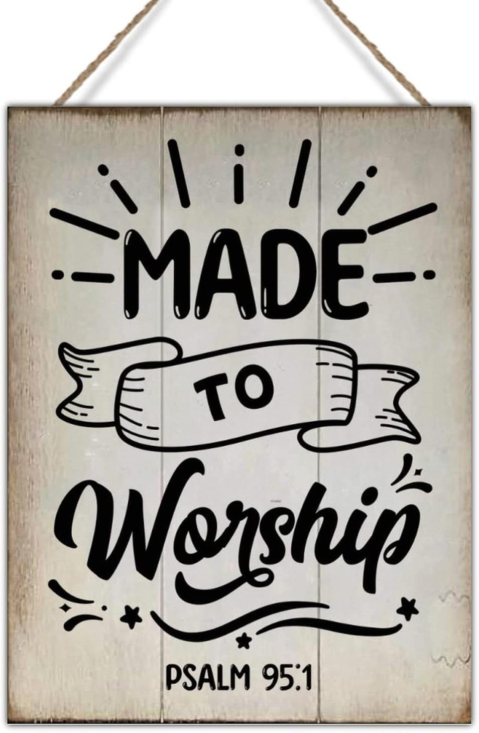 Wood Sign 8x10 Inch Vintage Wood Sign Made To Worship Sign Wood Decor ...