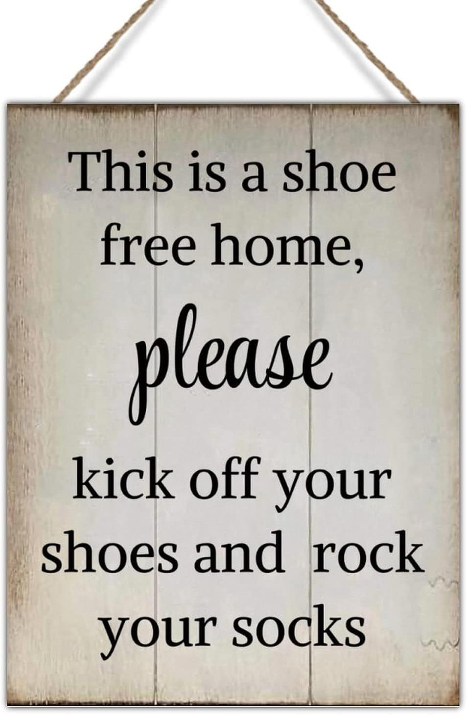 Wood Sign 8x10 Inch Vintage Wood Sign This Is A Shoe Free Home Please ...