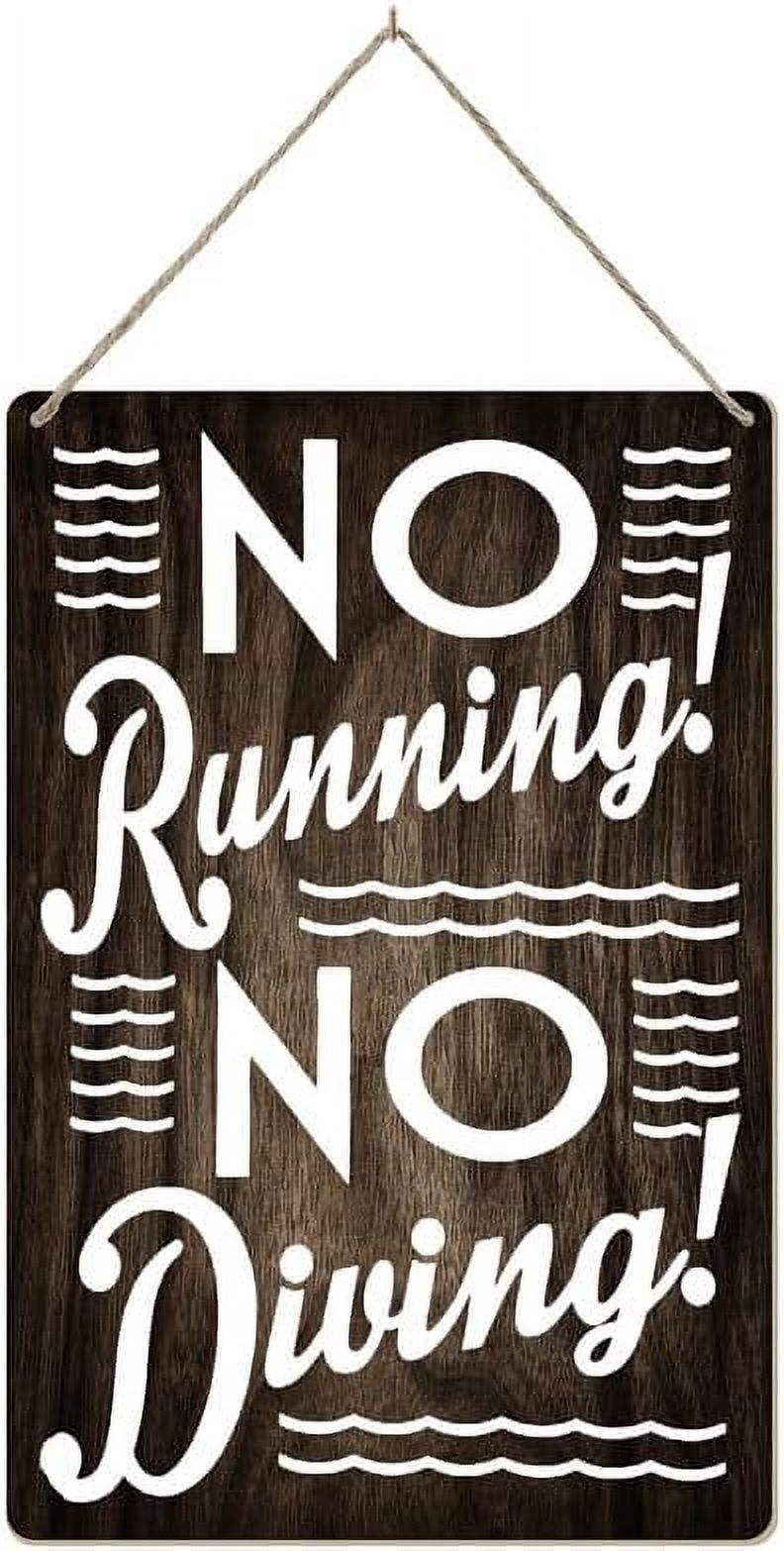 Wood Sign 8x10 Inch Wall Art Decor Wooden Sign No Diving Swimming Pool ...