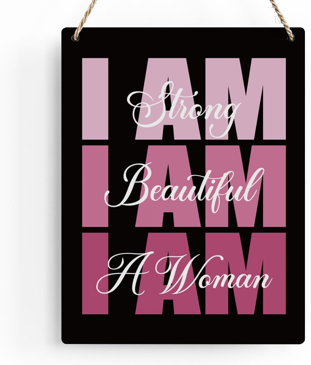 Wood Sign 8x10 Inch Wall Decor Inspirational I Am Strong I Am Beautiful ...