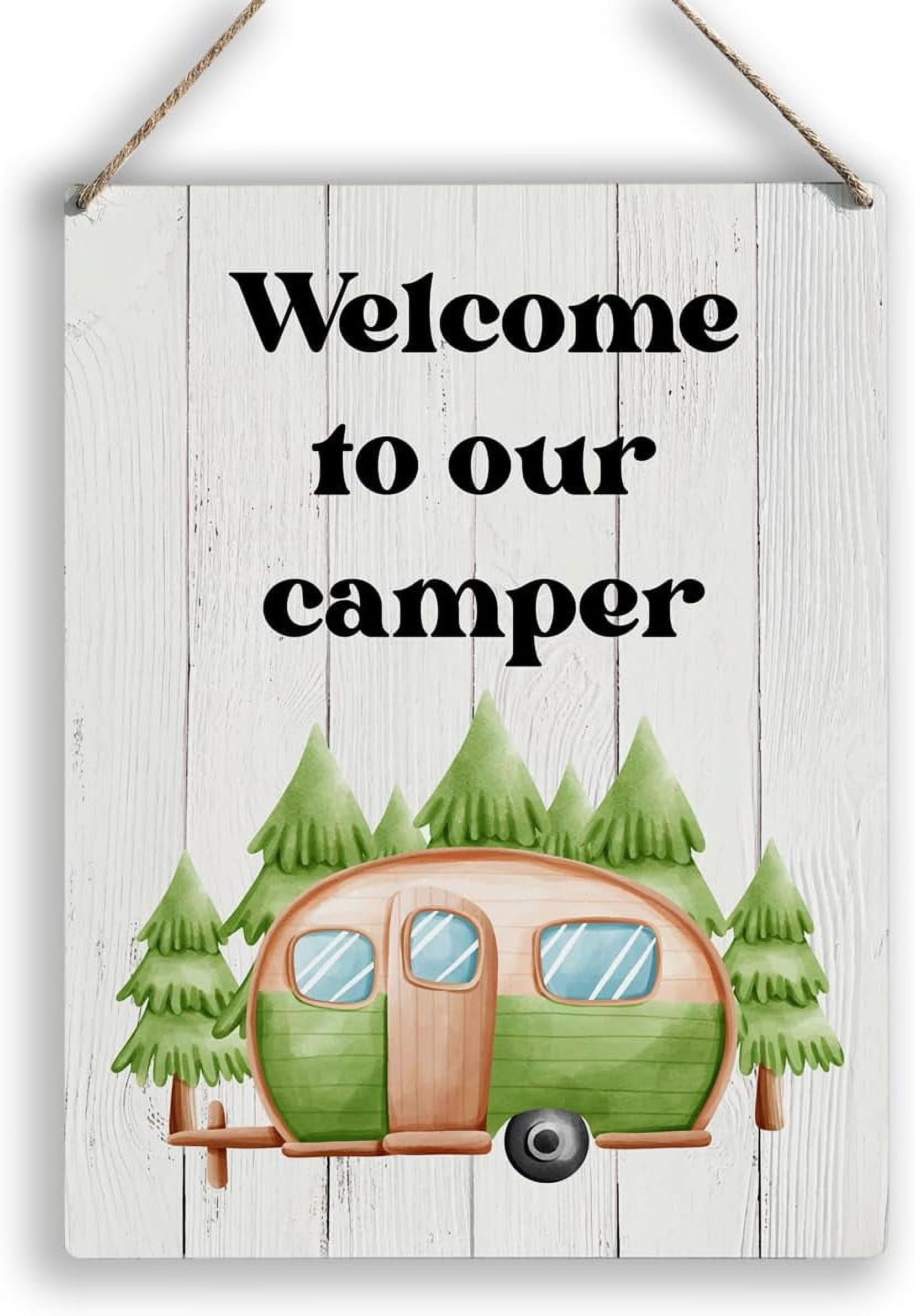 Wood Sign 8x10 Inch Welcome To Our Camper Wooden Rustic Signs Home Wall ...