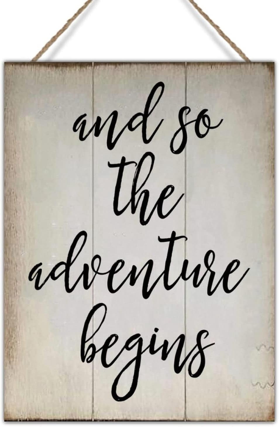 Wood Sign 8x10 Inch Wood Art Plaque And So The Adventure Begins Sign ...