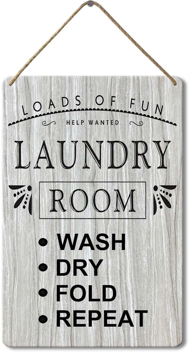 Wood Sign 8x10 Inch Wood Sign Laundry Signs For Home Decor Loads Of Fun ...