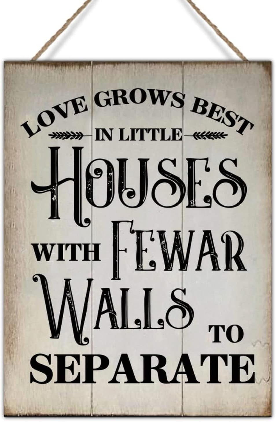 Wood Sign 8x10 Inch Wood Sign Plaque Love Grows Best In Little Houses ...