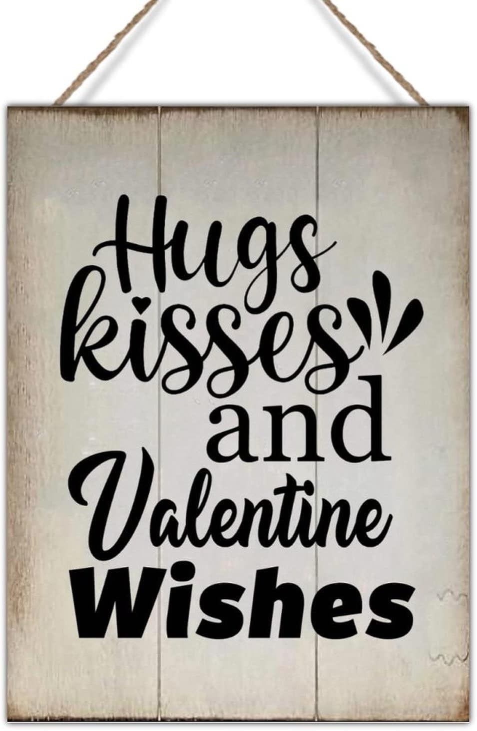 Wood Sign 8x10 Inch Wood Sign With Quotes Hugs Kisses And Valentine ...